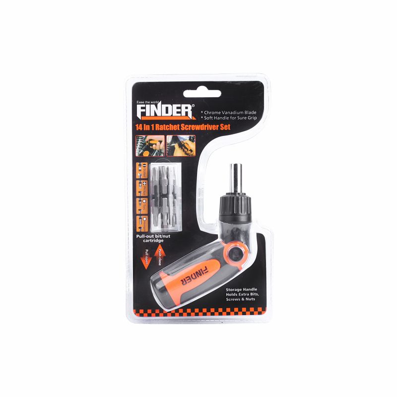 14 In 1 Ratchet Screwdriver And Bits Set - Finder Tool